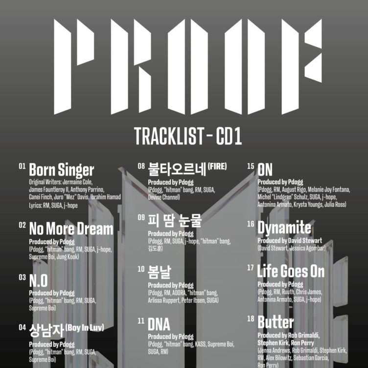 BTS Ungkap Bagian Pertama Dari Tracklist Album “Proof” | iniKpop